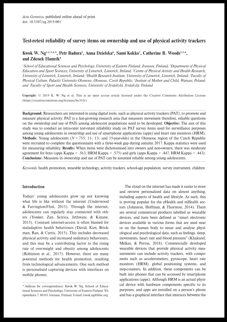 Publication: Test-retest reliability of survey items on ownership and ...