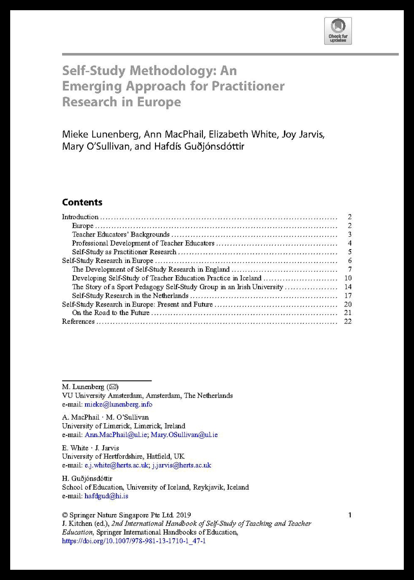 Book Chapter: Self-Study Methodology: An Emerging Approach for ...