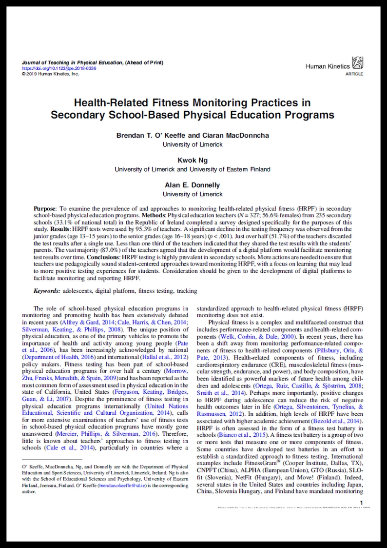 Publication: Health-related fitness monitoring practices in secondary ...