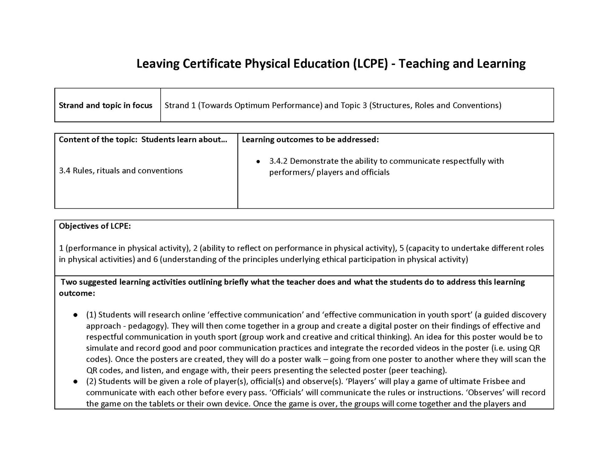 Working with pre-service teachers on Leaving Certificate Physical ...