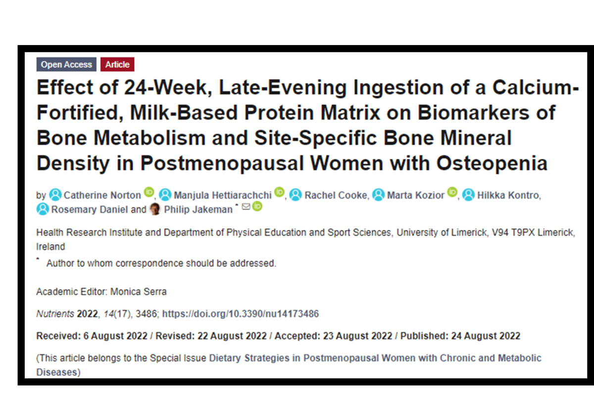 Effect of 24-Week, Late-Evening Ingestion of a Calcium-Fortified, Milk ...
