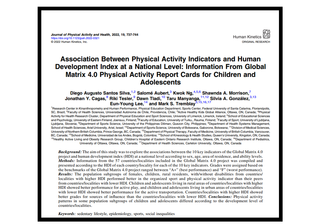 Publication: Association Between Physical Activity Indicators and Human ...