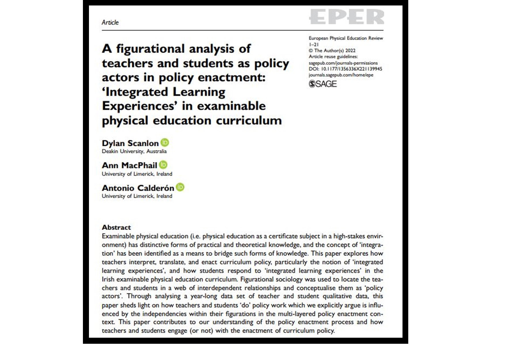 Publication: A figurational analysis of teachers and students as policy ...
